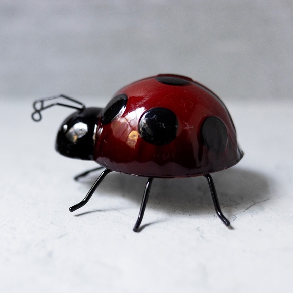 Unmarked | Accents | Metal Ladybug Garden Figurine Decor Stand Or Hang ...